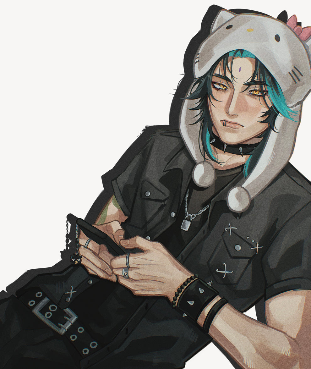 Genshin impact Xiao anime boy drawing GLOSSY ART PRINT – Narutoss.ramen